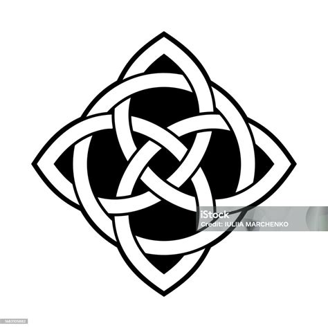 장식이나 문신에 사용되는 전통적인 켈트 매듭 끝없는 바구니 직조 매듭 스칸디나비아 또는 아일랜드 고대 장식의 전통적인 요소 켈트 문신 디자인 격리된 벡터 요소입니다 게일