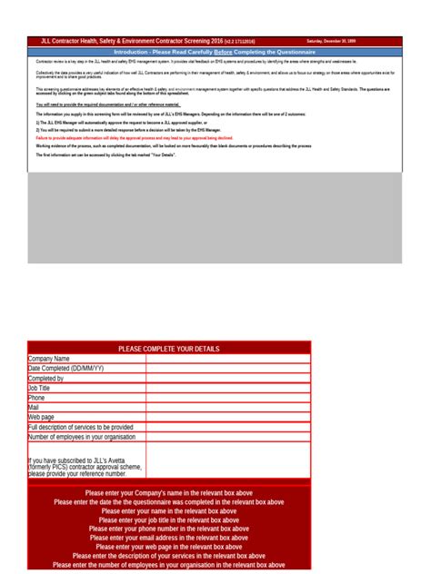 04 Ehs Screening Form V2 2 17112016 En Pdf Occupational Safety And Health Safety