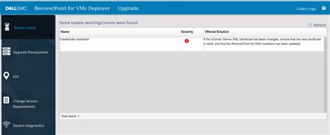 Recoverpoint For Vm 시스템 검사 시 업그레이드가 실패할 수 있음 Dell 대한민국