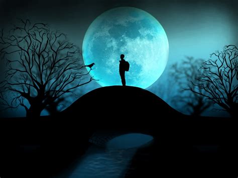 외로운 남자 문 브리지 Pixabay의 무료 사진