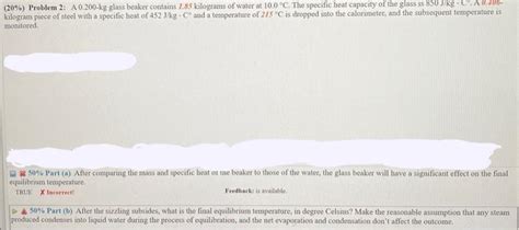 Solved Kilogram Piece Of Steel With A Specific Heat Of 452