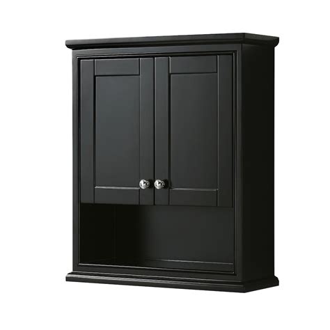 Wyndham Collection Deborah Wall Mounted Storage Cabinet In Dark