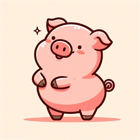 Premium Vector Vector Illustration Cute Fat Pig