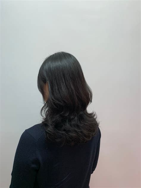 중간머리 레이어드컷 C컬펌 하나면 Ok 네이버 블로그