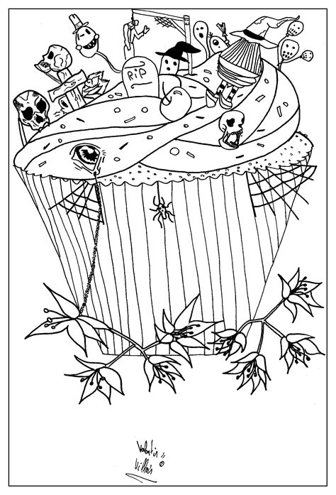 Zentangle Cupcake Coloring Pages Adult Coloring Pages