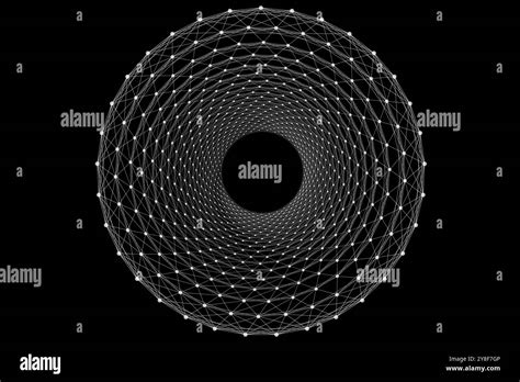 Abstract Illustration Of Spirograph Element Against Black Background