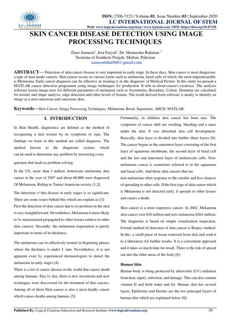 Pdf Skin Cancer Disease Detection Using Image Processing Techniques