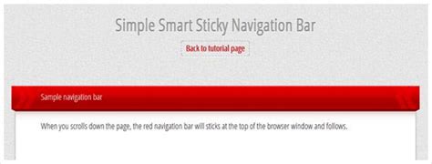 Simple Smart Sticky Navigation Bar With Jquery Sticky Navigation Navigation Bar Navigation