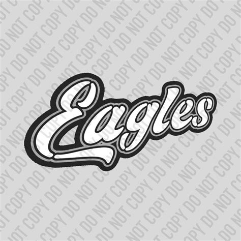 Cursive Eagles Digital Design Png Etsy