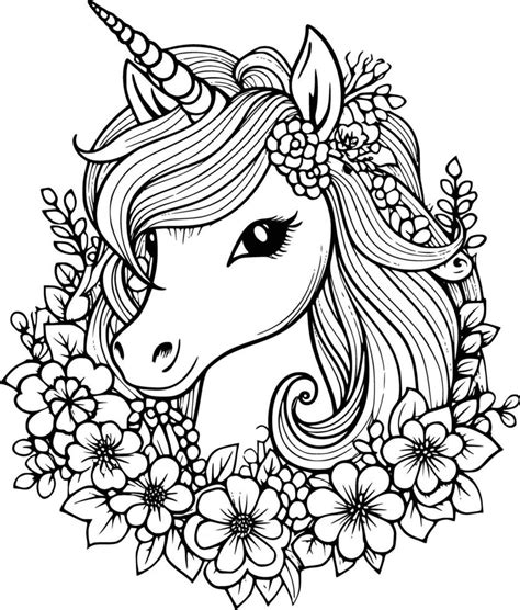 Cute Unicorn Coloring Pages