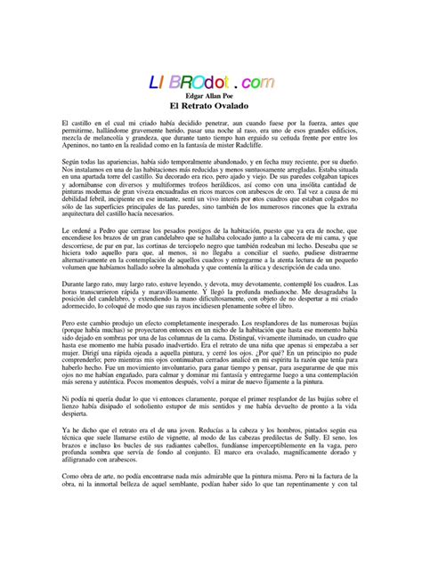 Edgar Allan Poe El Retrato Oval Pdf Pdf