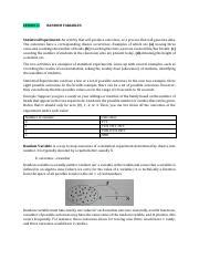 LESSON Docx Pdf LESSON RANDOM VARIABLES Statistical Experiment An Activity That Will