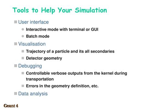 Ppt A Short Course On Geant4 Simulation Toolkit Introduction