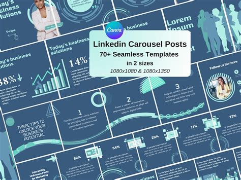 Seamless Linkedin Carousel Posts Canva Templates Best For Technology Saas Infographics Lovers
