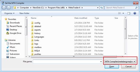 Metatrader Compiler Selection