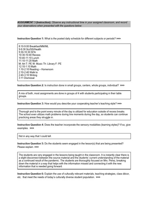 Assignment 3 Instruction 1 2 Pdf Teachers Classroom