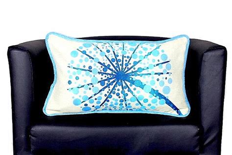 Blue Flower Lumbar Pillow Cover 12x20 Embroidered Floral Etsy