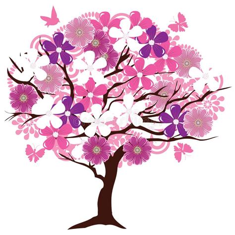 Vector Floral Tree Stock Vector Illustration Of Pattern 11964092