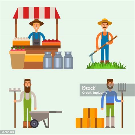 농부 캐릭터 남자 농업 사람 직업 농촌 정원사 작업자 사람들이 벡터 일러스트 레이 션 건강한 생활방식에 대한 스톡 벡터 아트 및 기타 이미지 건강한 생활방식 건강한