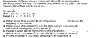 Answered Given An Array Of Different Integers Replace Each Element By