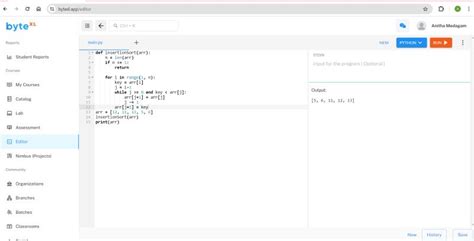 Anitha Medagam On Linkedin Codingchallenge Python Insertionsort Algorithm Sorting