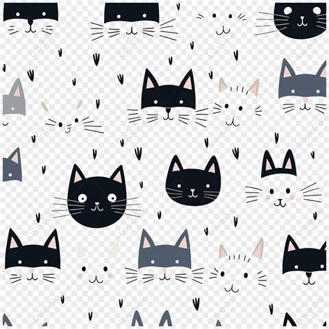고양이 만화 완벽 한 패턴아기얼굴카드 Png 일러스트 무료 다운로드 Lovepik