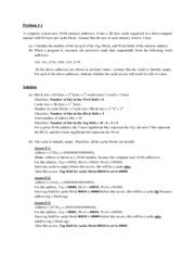 Cache Solved Examples Problem A Computer System Uses Bit Memory Addresses It Has A K