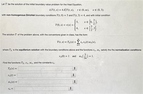 Solved Let T Be The Solution Of The Initial Boundary Value
