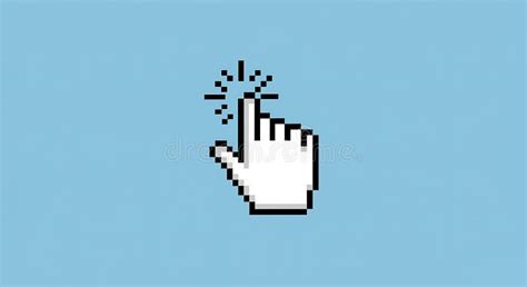 A Pixelated Cursor Hand Resembling The Classic Computer Pointer Is Depicted Against Stock
