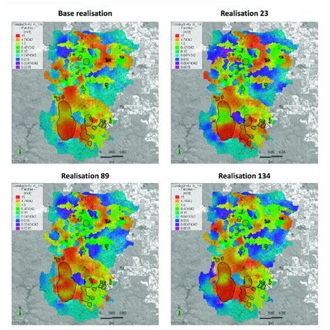 Calibrated Horizontal Conductivity Values For Layer 1 On Selected