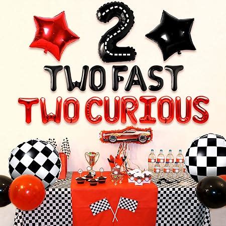 Jevenis Two Fast Two Furious Birthday Decorations Two Fast