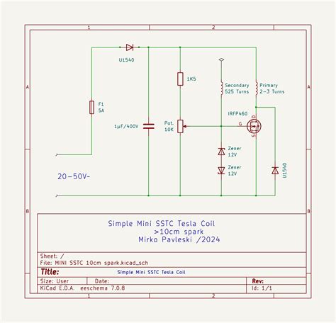 Single Mosfet Mini SSTC Tesla Coil With Cm Spark Hackster Io
