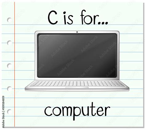 Flashcard Letter C Is For Computer Stock Vector Adobe Stock