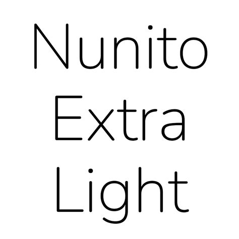 Nunito Extra Light Free Fonts On
