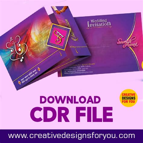 Download Multi Colour Wedding Card Design Cdr Creative Designs For You