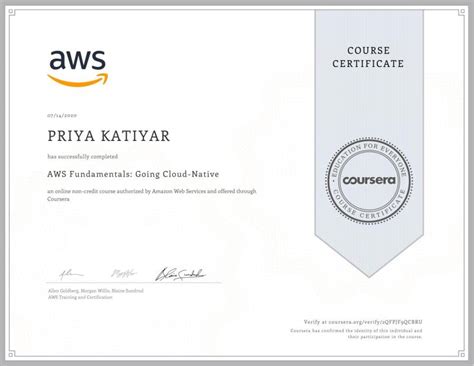 Priya Katiyar On Linkedin Coursera Aws