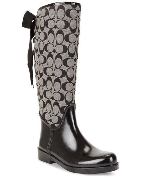 Coach Rain Boots With Signature C Logo And Bow On Back ️ Gummistiefel