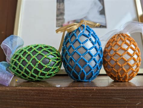 Easter Eggs Ornament Bead Decorative Beaded Eggs Is 3 With A Diameter Of 2 Easter Eggs
