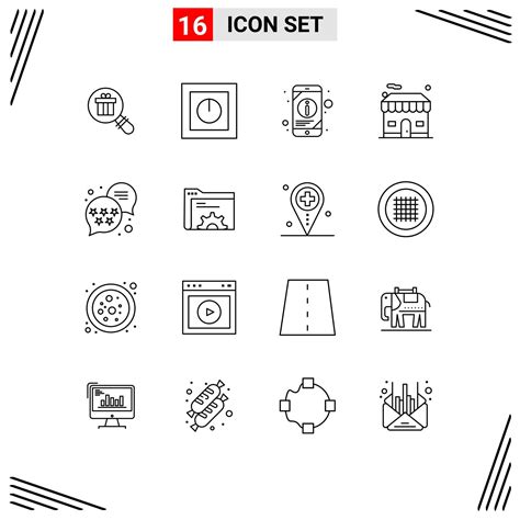 Set Of 16 Modern Ui Icons Symbols Signs For Premium Real Technology Shop Phone Editable Vector