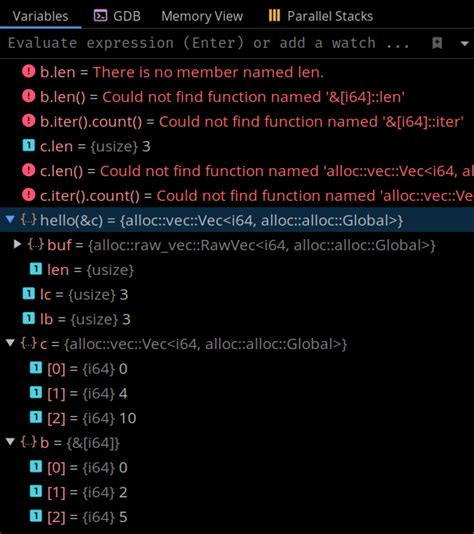 show length of vec and slice in debugger · issue 10209 · intellij rust intellij rust · github