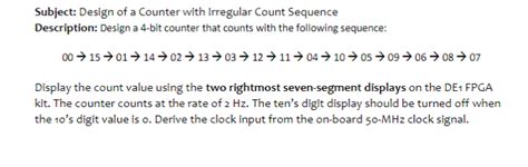Solved Subject Design Of A Counter With Irregular Count Chegg Com