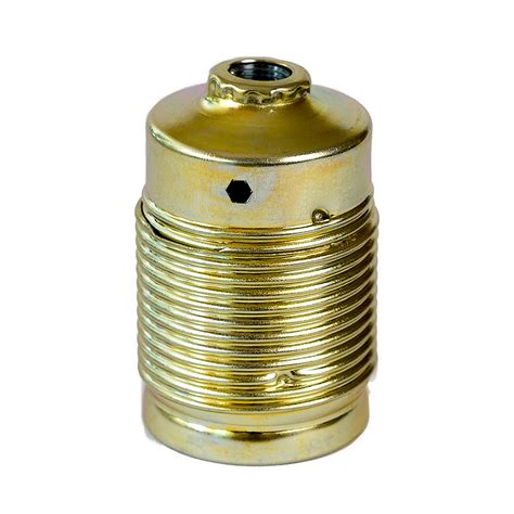 Metal Lamp Holder E27 Cylinder Shape With External Thread Gold