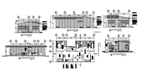 Work Plan Of The House Along With Elevation And Section Autocad File Artofit