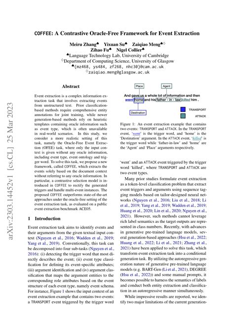 Pdf Coffee A Contrastive Oracle Free Framework For Event Extraction