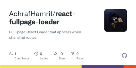 GitHub AchrafHamrit React Fullpage Loader Full Page React Loader That Appears When Changing