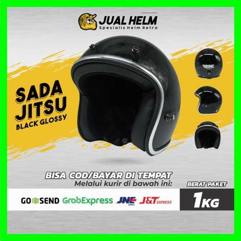 Jual Terlaris Helm Sada Premium Black Helm Retro Helm Classic Di