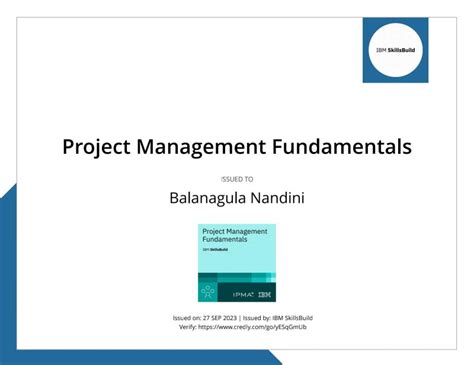 Balanagula Nandini On Linkedin Project Management Fundamentals Was Issued By Ibm Skillsbuild To