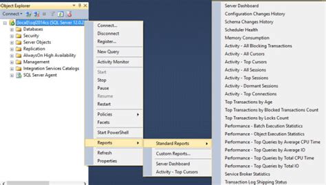 Default Reports In Ssms Sqlservercentral