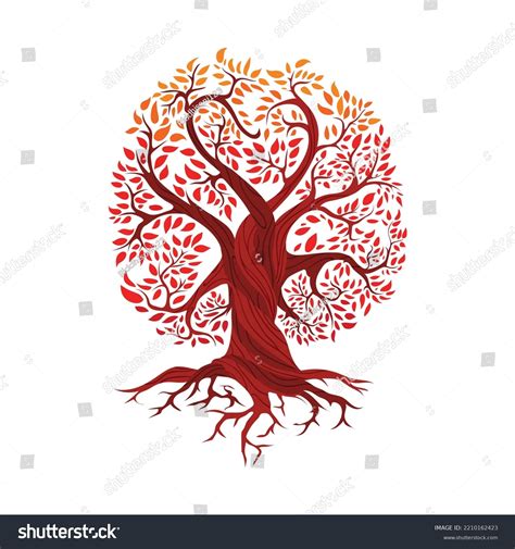 Abstract Tree Roots Vector Outline Illustration Stock Vector Royalty Free