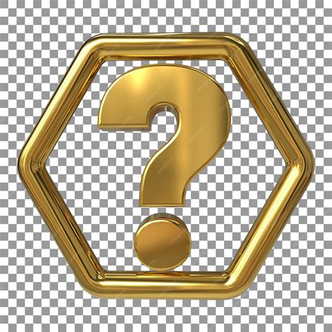 Premium Psd 3d Realistic Question Sign In Hexagon